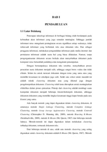 CLUSTERING DOKUMEN TEKS BERDASARKAN FINGERPRINT BIWORD WINNOWING DENGAN ...